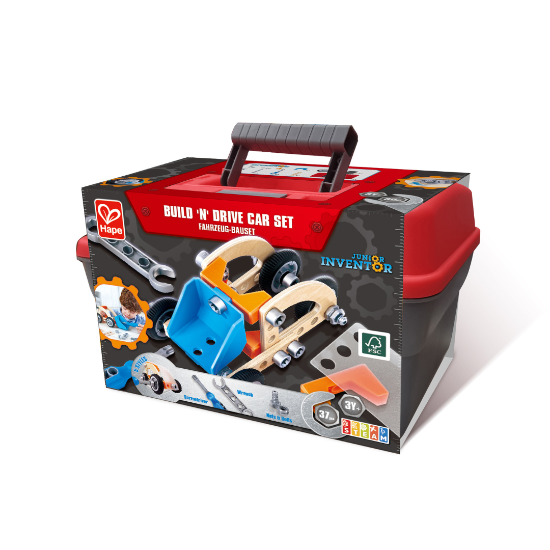 Build "N" Drive Car Set - Wooden STEM construction toy (3+ Years ...